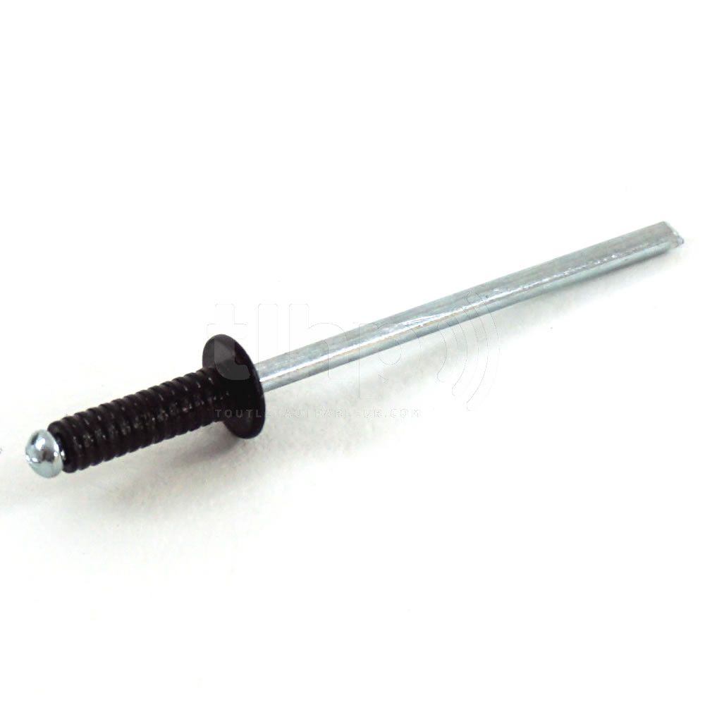 Grooved type blind rivet, zinc-plated steel mandrel, black painted ...