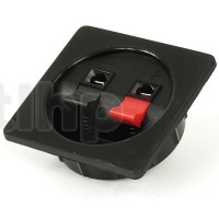 Recessed plastic terminal block, 2 clamp poles (red / black), square ...