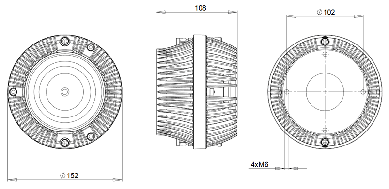 Compression driver coaxial B&C DCX50, 16+16 ohm, 2.0-inch exit