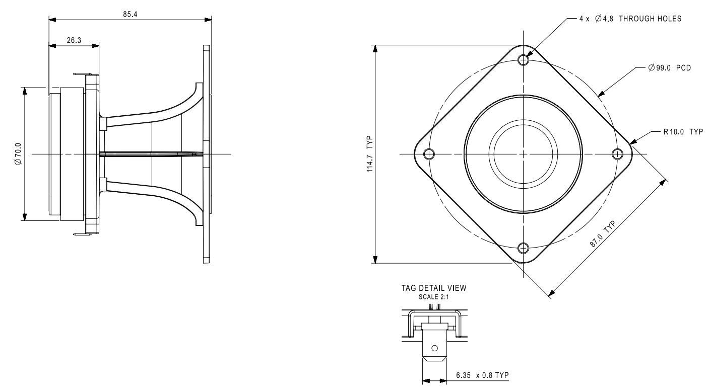 Compression tweeter with horn Celestion PULSE XL 1.10, 8 ohm, 1-inch ...